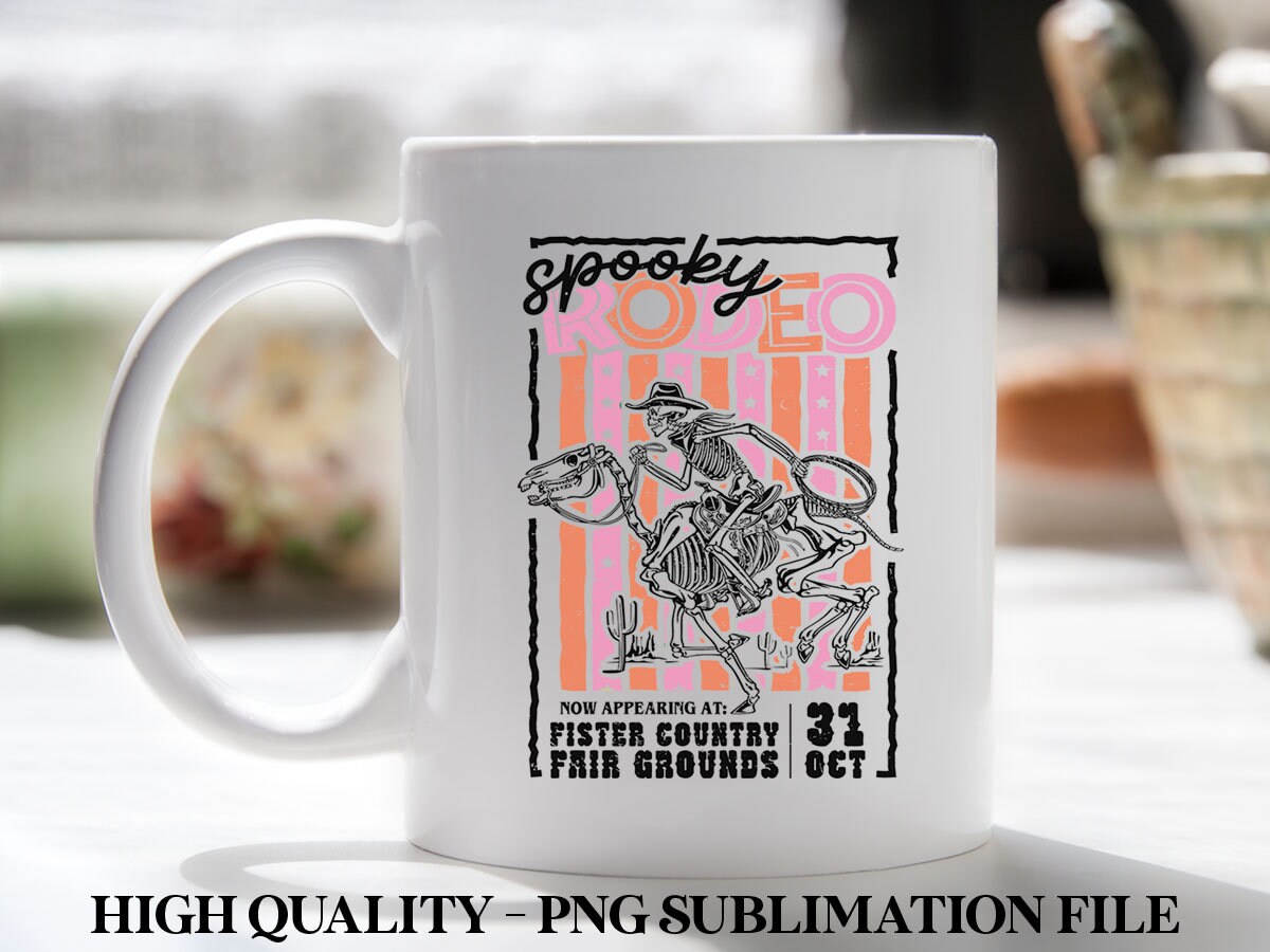 Vintage Halloween Rodeo Poster, Western Halloween Spooky Skeleton ...