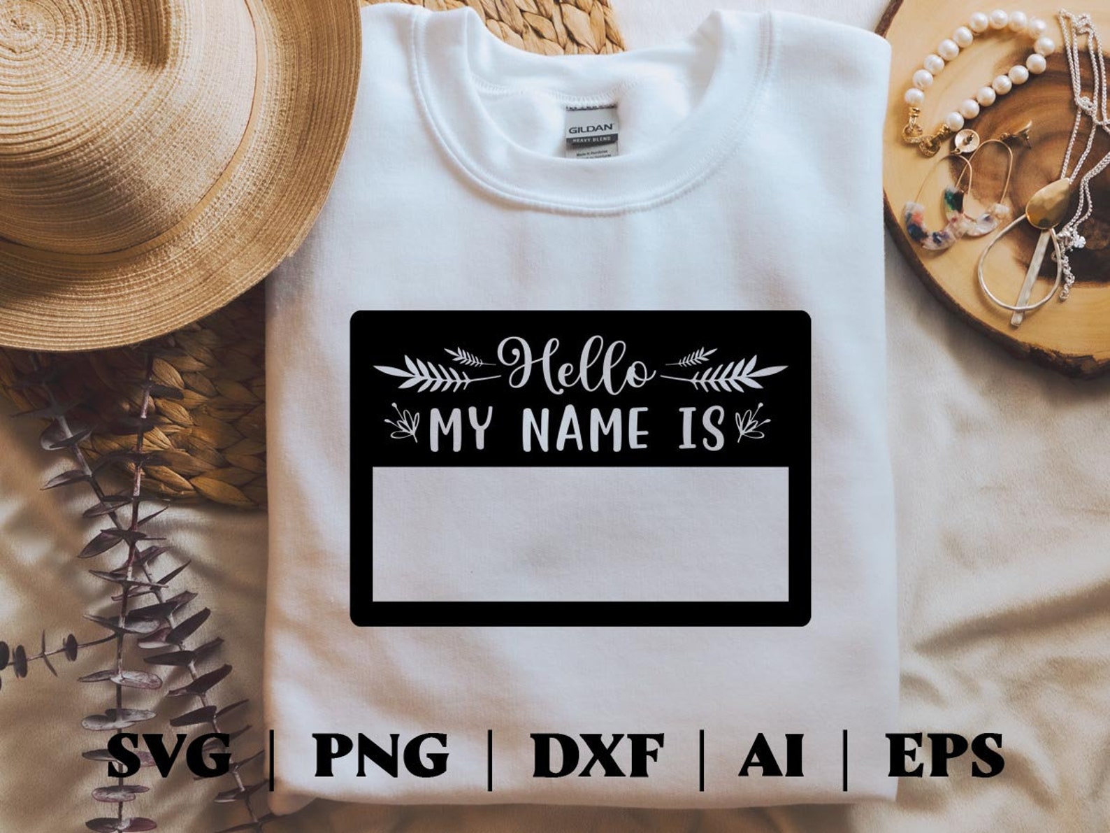 Hello My Name is Svg Instant Download Name Tag Svg Hello - Etsy