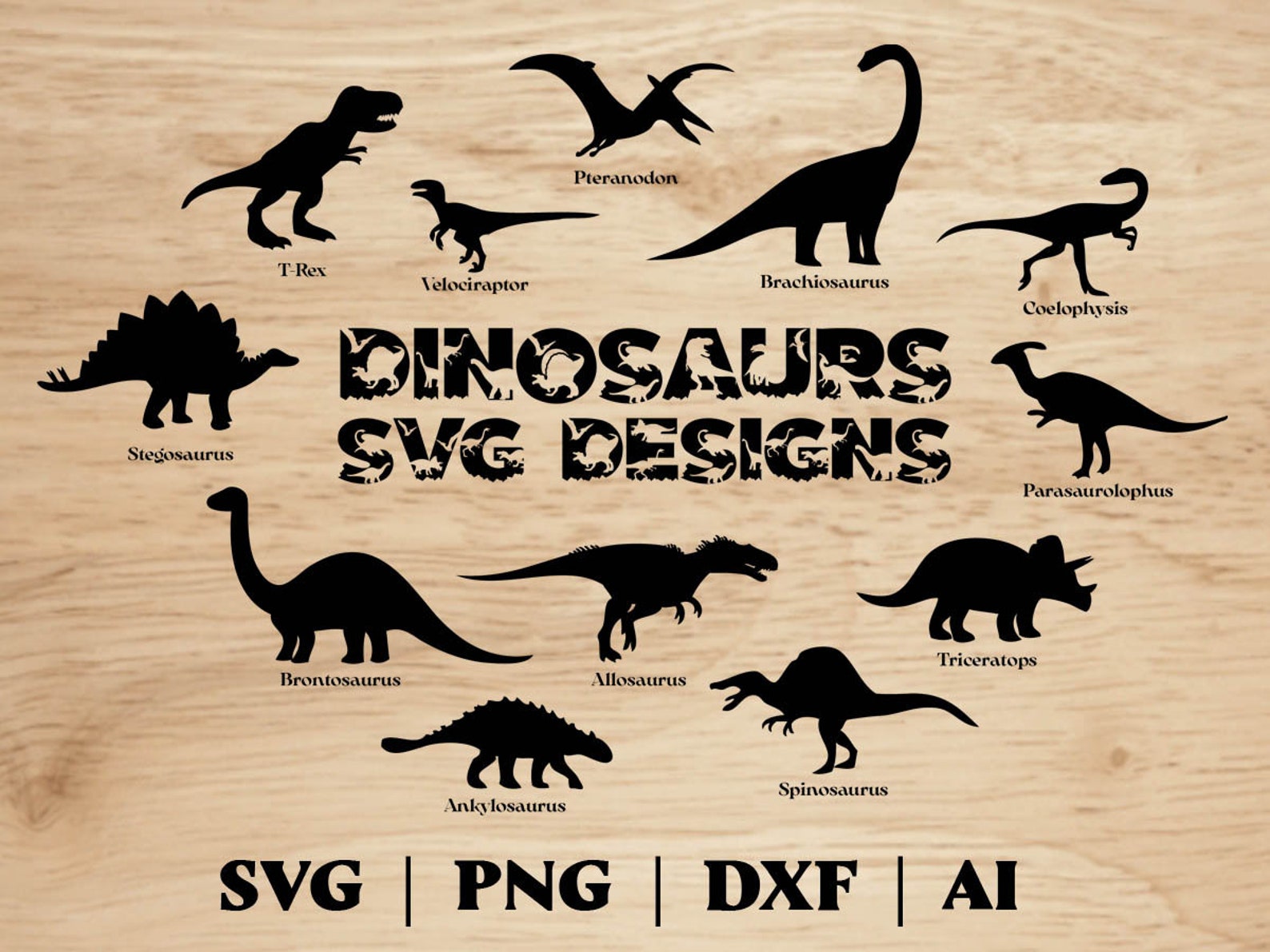 Dinosaur SVG Bundle, Dinosaur Clipart PNG, Dinosaur Silhouette SVG ...