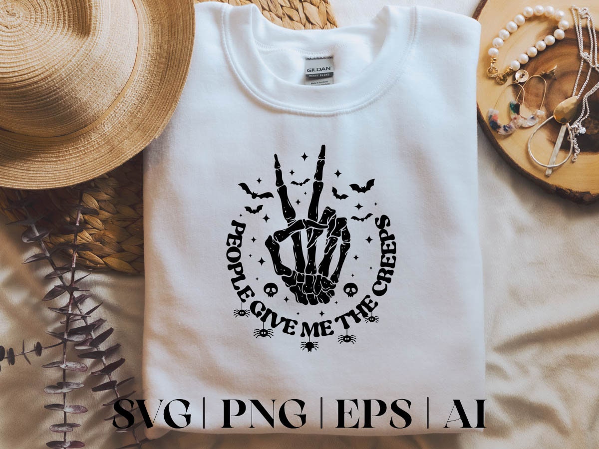 People Give Me the Creeps Png, People Give Me the Creeps Svg, Halloween Svg, Skeleton Hand Svg ...