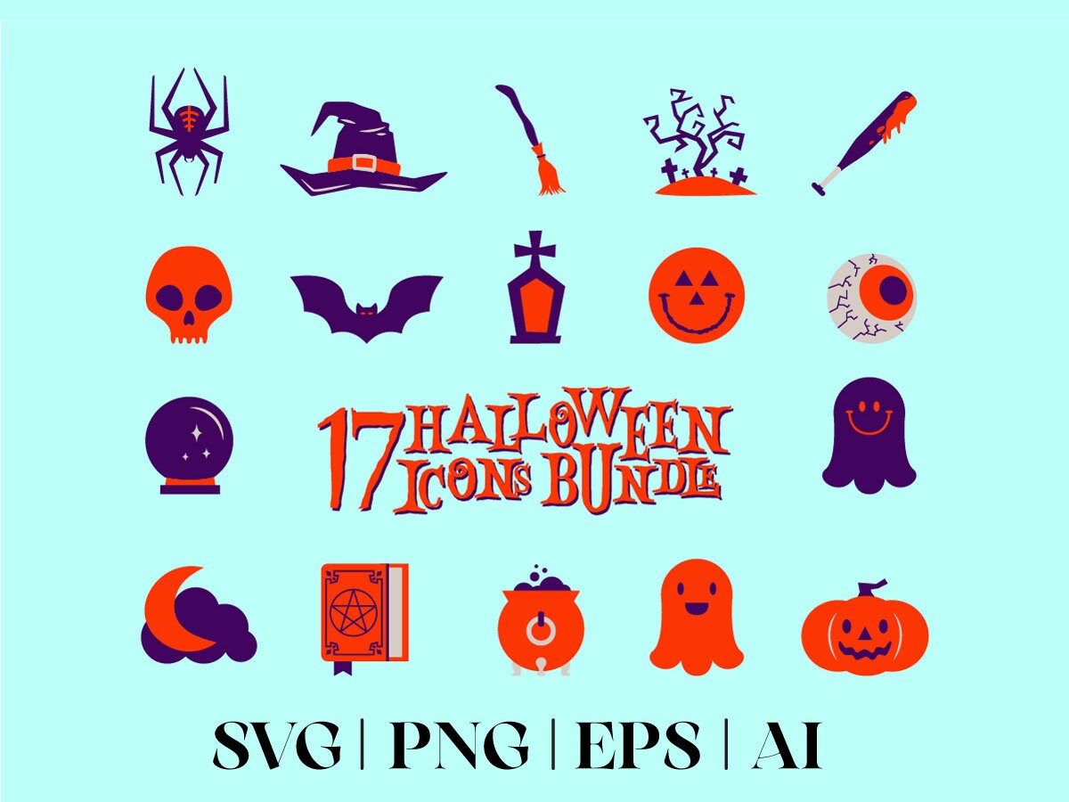Halloween Clipart Bundle Png, Halloween Clipart Bundle Svg, 18 ...