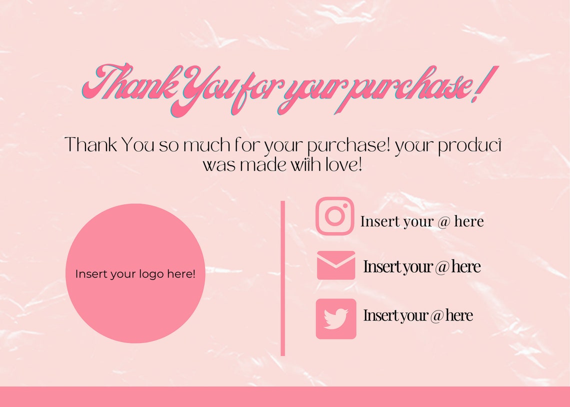 Editable Card Canva Pro Template Thank You Card Template - Etsy