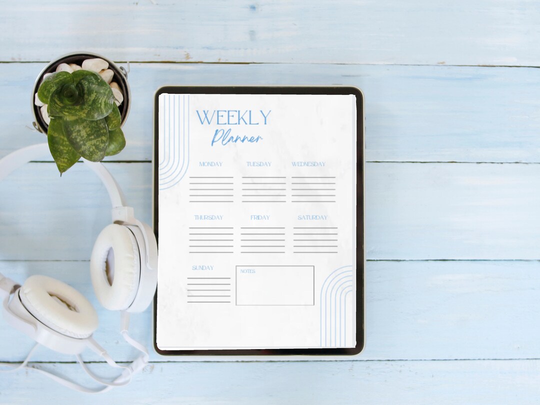 Blue Weekly Planner - Etsy