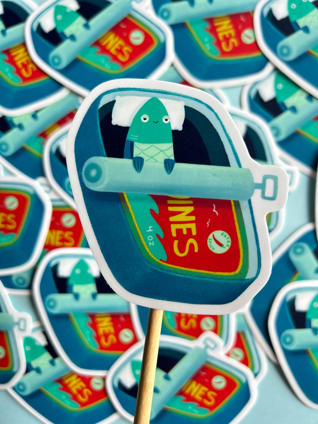 Cozy Sardine in a Can Sticker - Laptop Sticker - Water Bottle Sticker ...