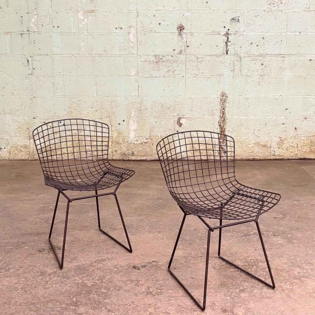 Vintage Wire Side Chairs by Harry Bertoia for Knoll - Etsy