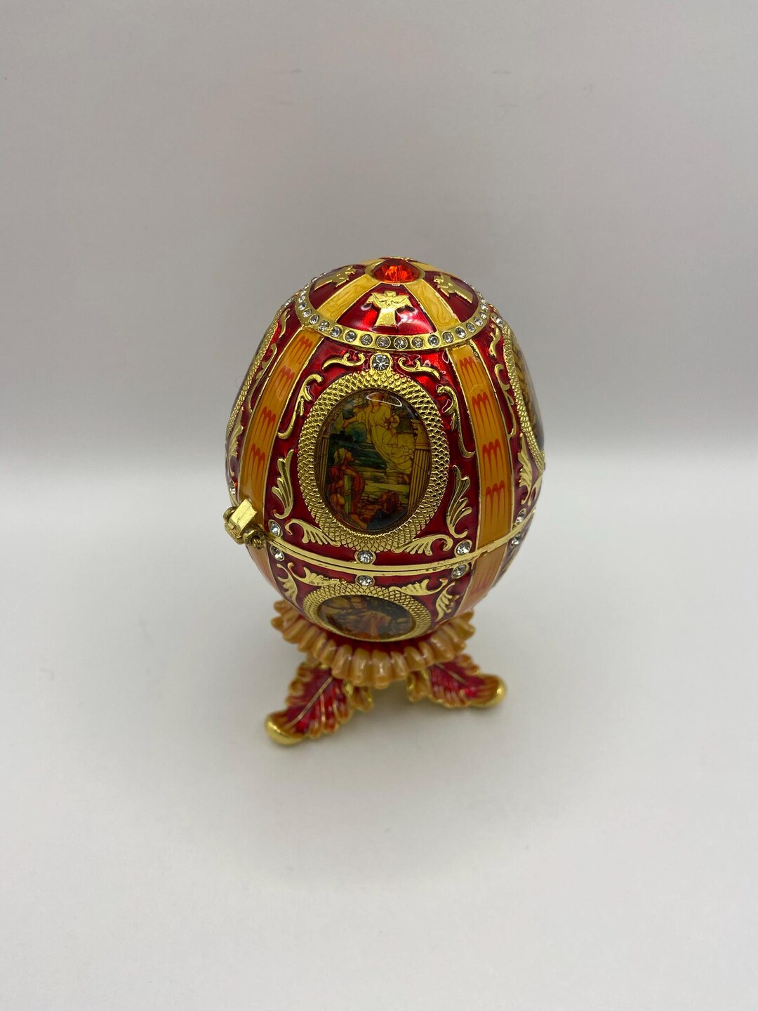 Enamel Faberge Egg Replica , Holy Family Religious Faberge Egg With ...