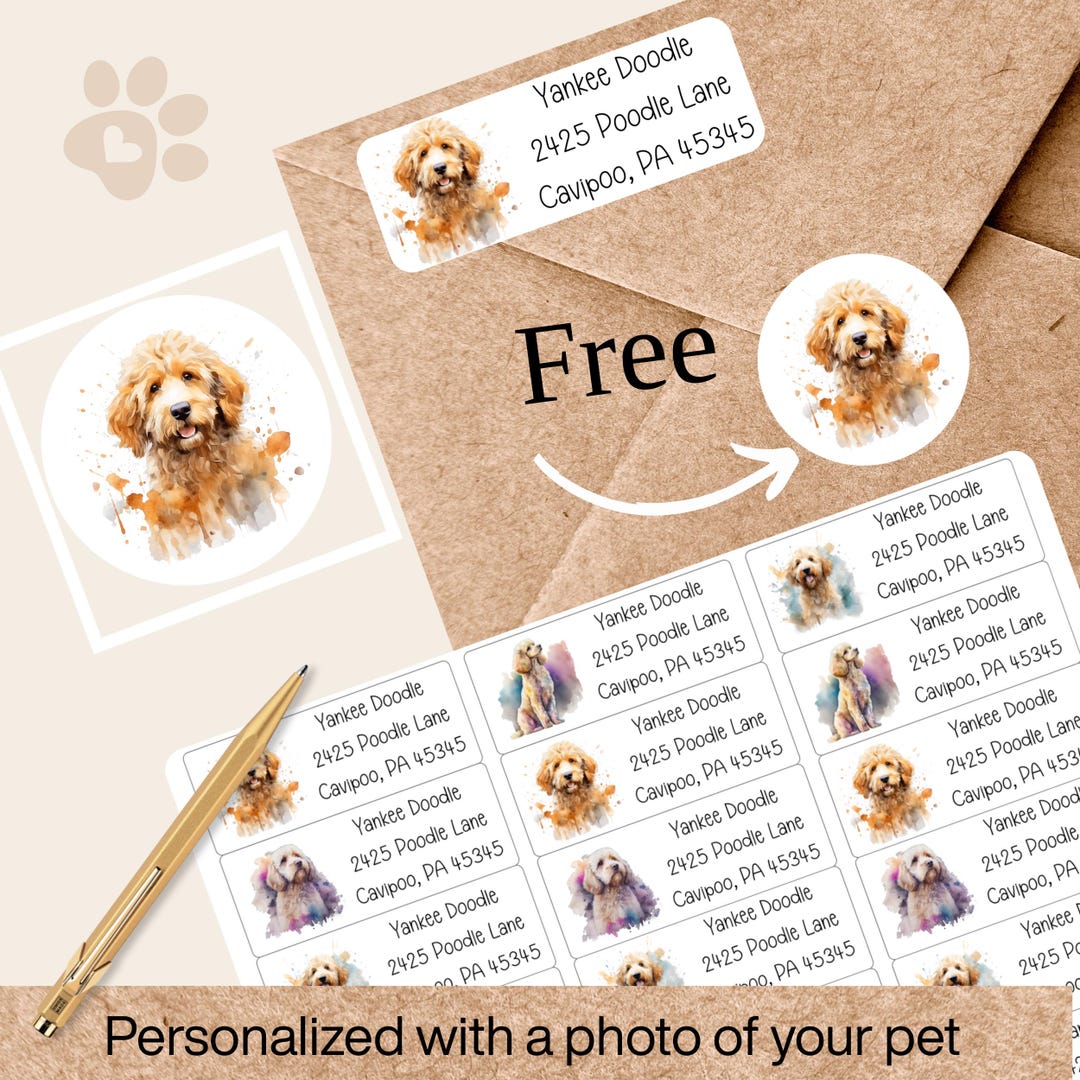 Personalized Doodle Lover Return Address Labels, FREE Matching Custom ...
