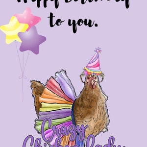 Crazy Chicken Lady Funny Birthday Card the Perfect Card for - Etsy