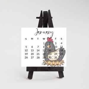 2025 Country Chicken Mini Calendar- Adorable Hens and Chicks- Home ...