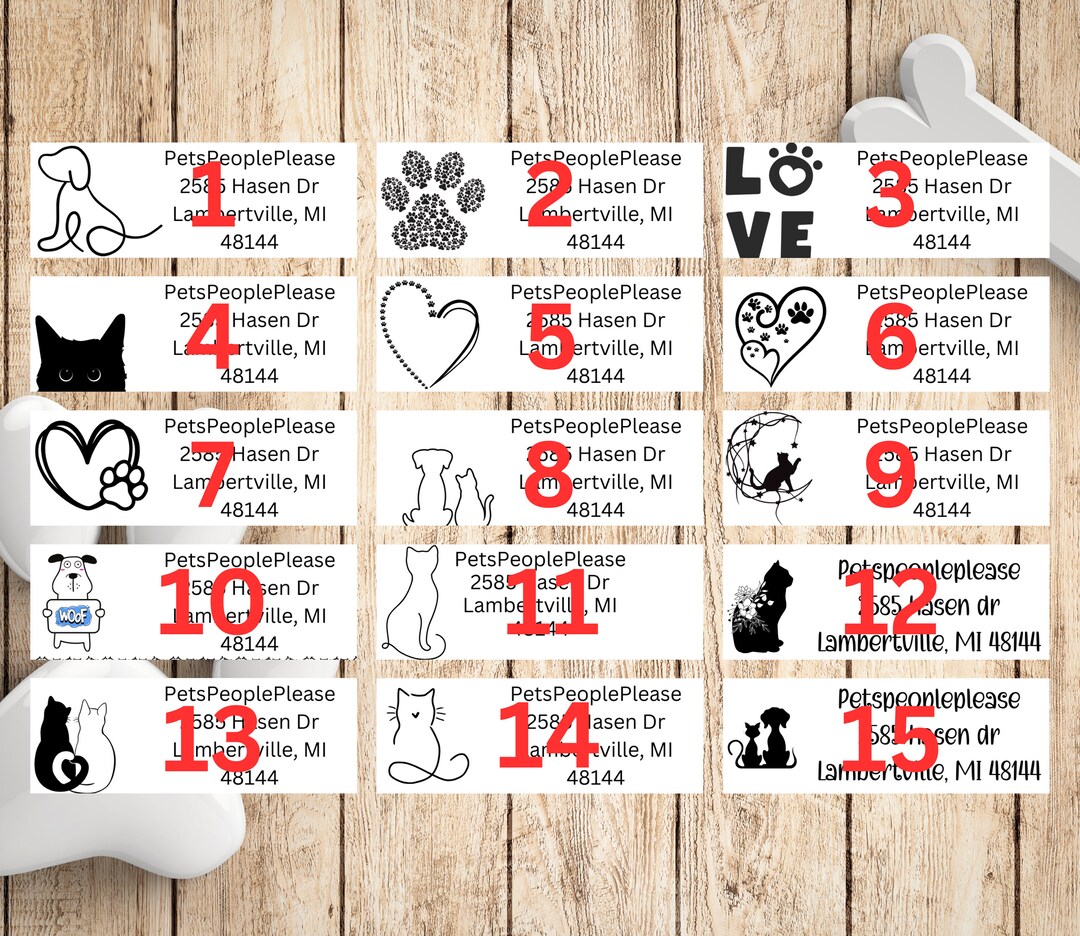 Personal Labels Return Address Minimalist Design Mailing Stickers Pet ...