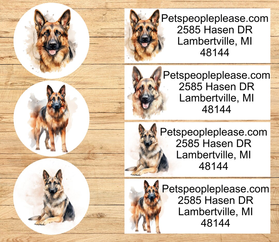 German Shepherd Lover Return Address Label for Envelope Addressing, Add ...