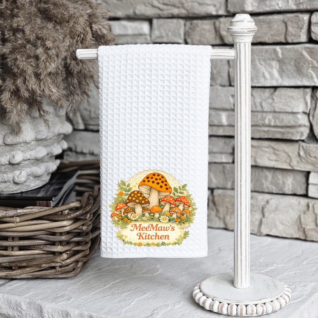 Custom Grandma Kitchen Towel, Personalized Mimi Waffle Weave Tea Towel ...