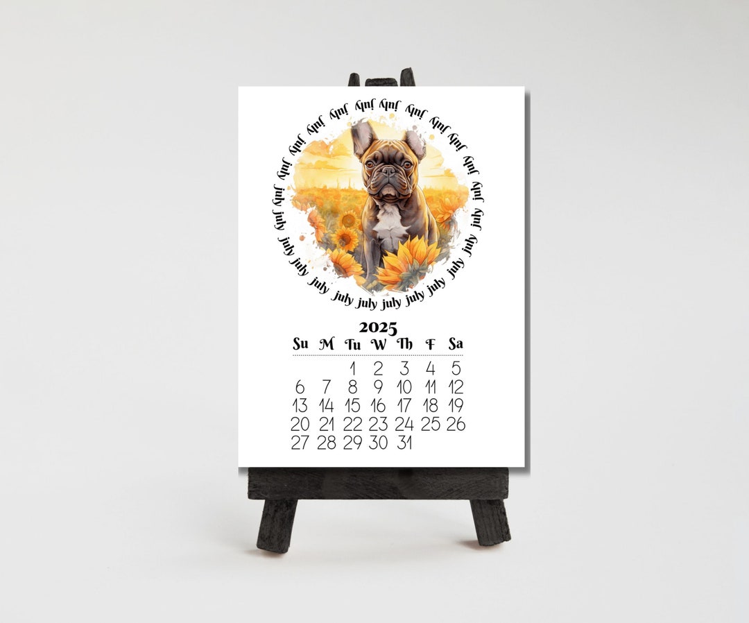 2026 French Bulldog Mini Calendar for Frenchie Lovers | Small Desk ...