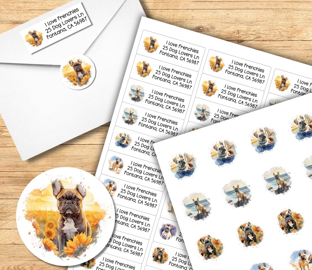 Personalized Custom Frenchie Return Address Labels-peel and Stick ...