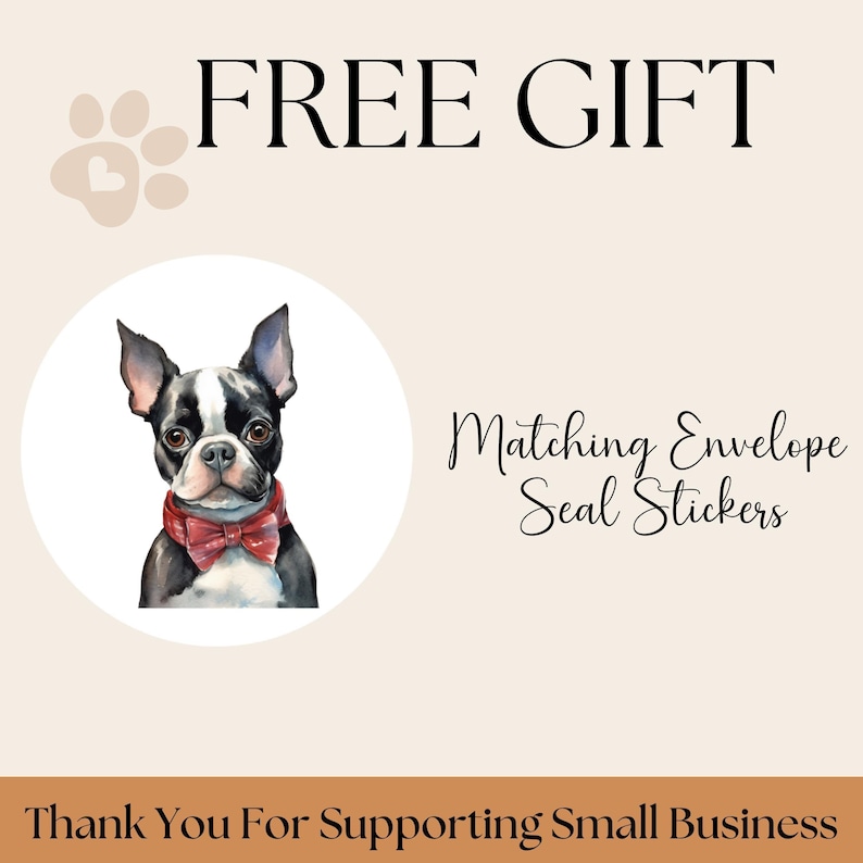 Boston Terrier Return Address Labels With FREE Envelope Seal Stickers ...