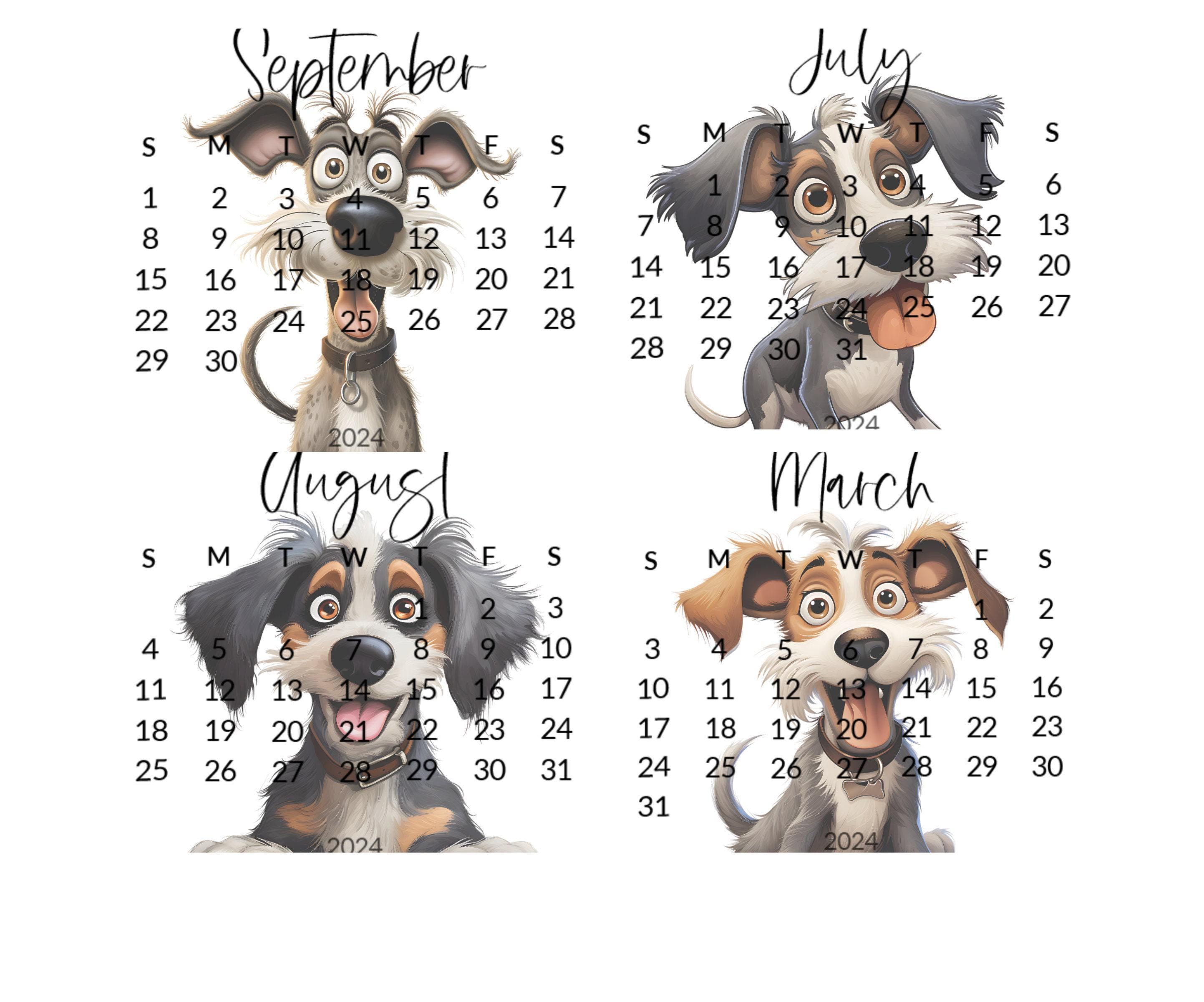 Goofy Dogs 2027 Stand up Calendar for Small Desk - Optional Wooden ...