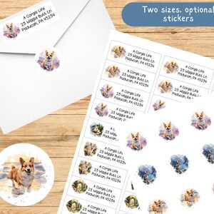 Personalized Corgi Name Labels Customized for You decorative Watercolor ...