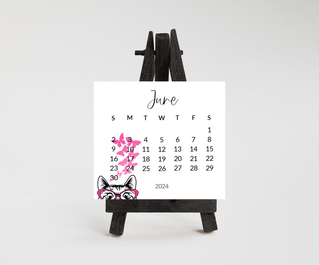 2025 Small Desk Cat Calendar Wood Stand/easel Available Cat Lover Gift ...