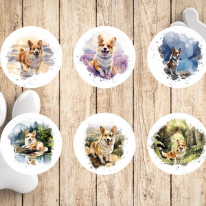 Personalized Corgi Name Labels Customized for You decorative Watercolor ...