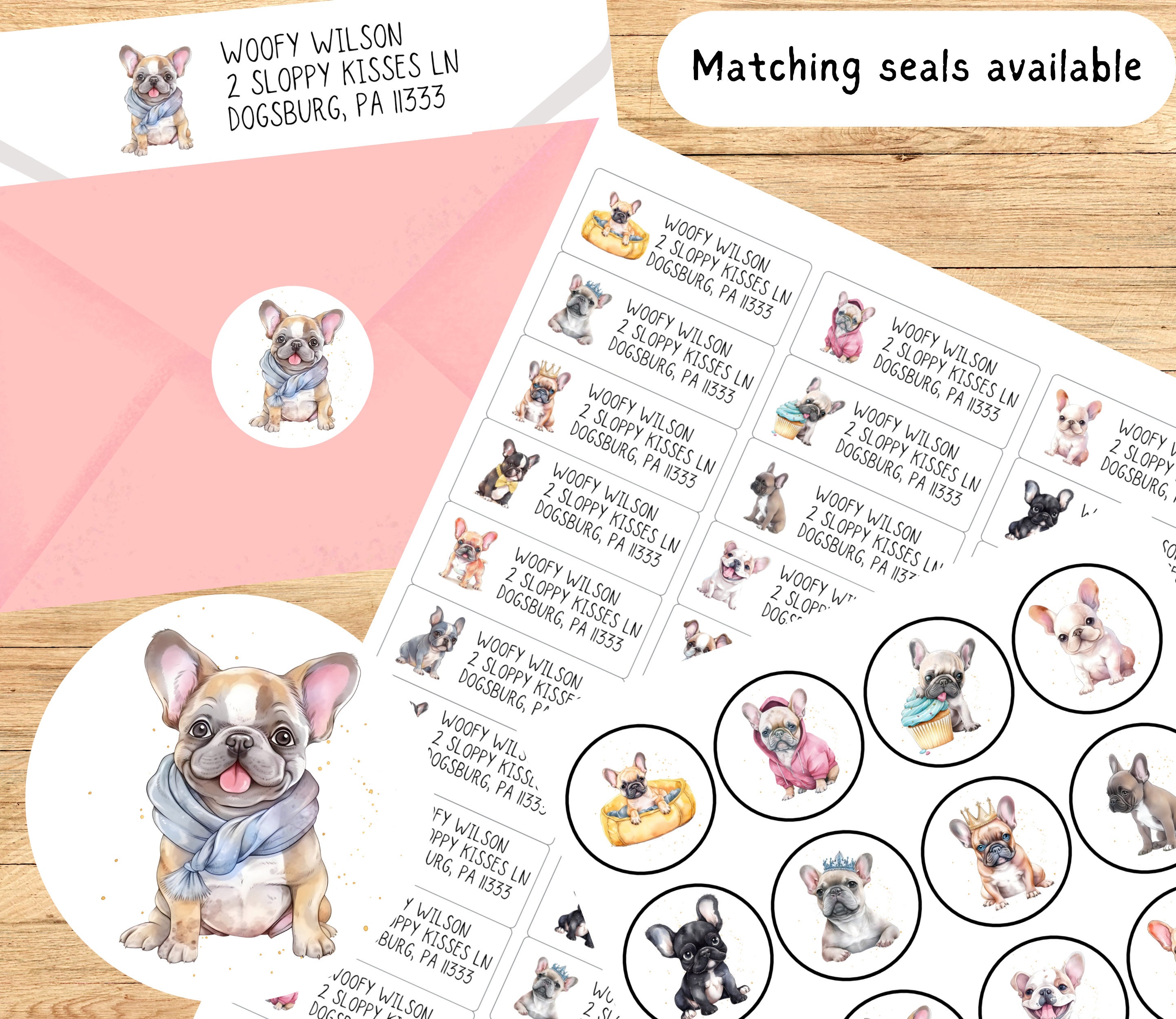 Dog Address Labels French Bulldog Custom Return Address Mailing ...