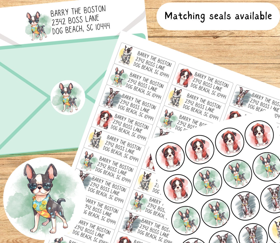 Boston Terrier Lover Return Address Label Custom Address Label peel and ...