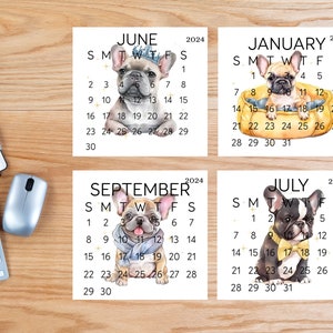 2024 Small Desk Frenchie Stand up Calendar French Bulldog Optional ...