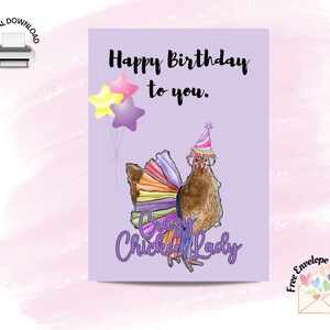 Crazy Chicken Lady Funny Birthday Card the Perfect Card for - Etsy