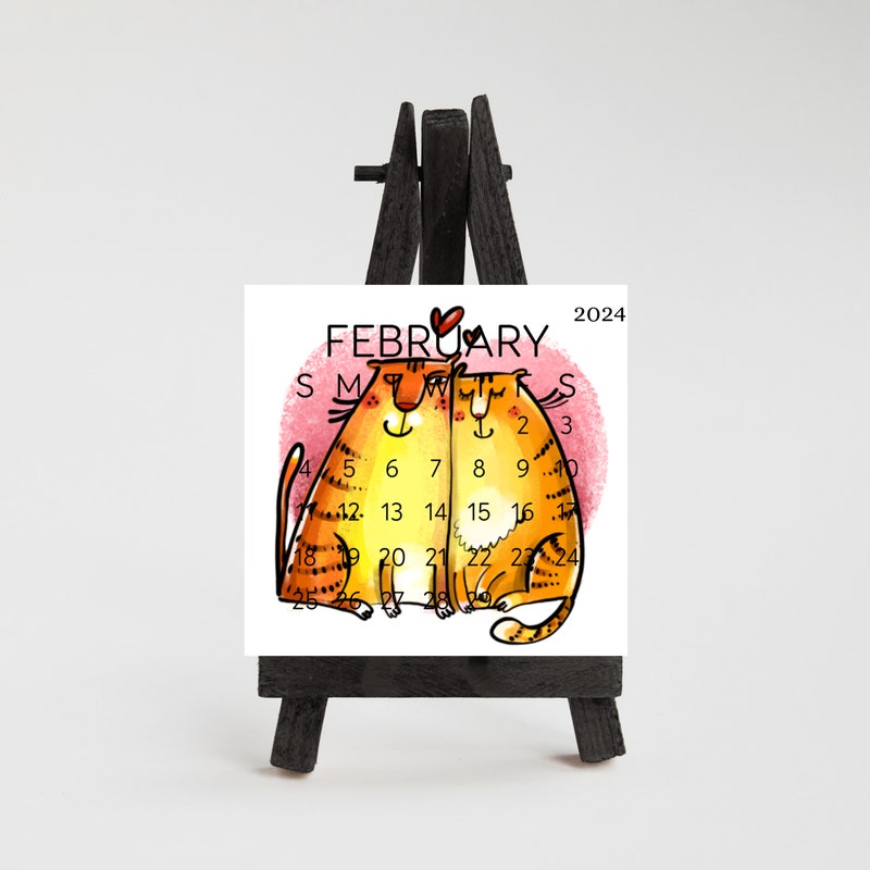 2024 Cat Calendar Desk - Etsy