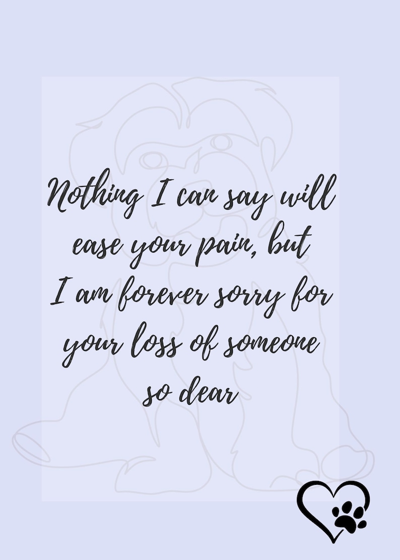 Death of Dog Sympathy Card. Condolences Card for Pet. Card for - Etsy