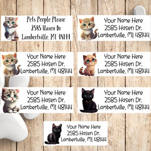 Big Eyed Cat Return Address Label Stickers Custom Return Address Label ...