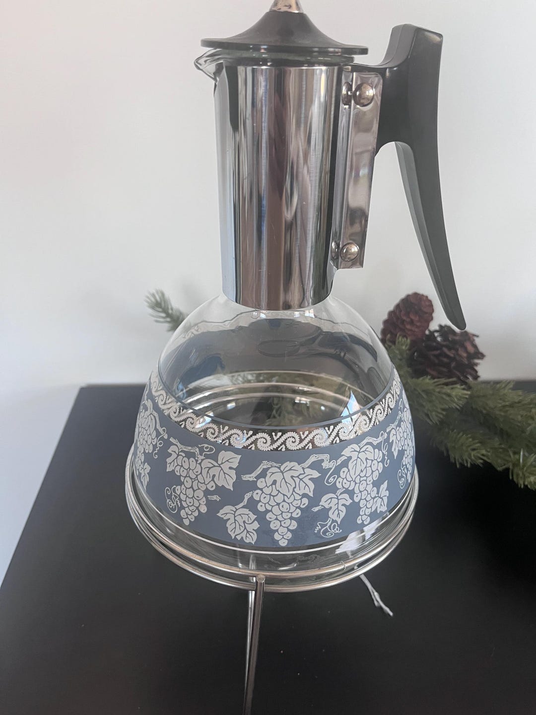 Vintage Glass Carafe With Tea Light Stand - Etsy