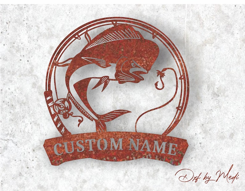 Personalized Fishing Sign: Mahi-mahi, Customizable CNC Files (DXF SVG ...