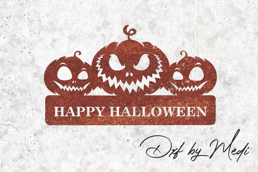 Happy Halloween Pumpkin SVG DXF - CNC Plasma Laser Cut File - Etsy