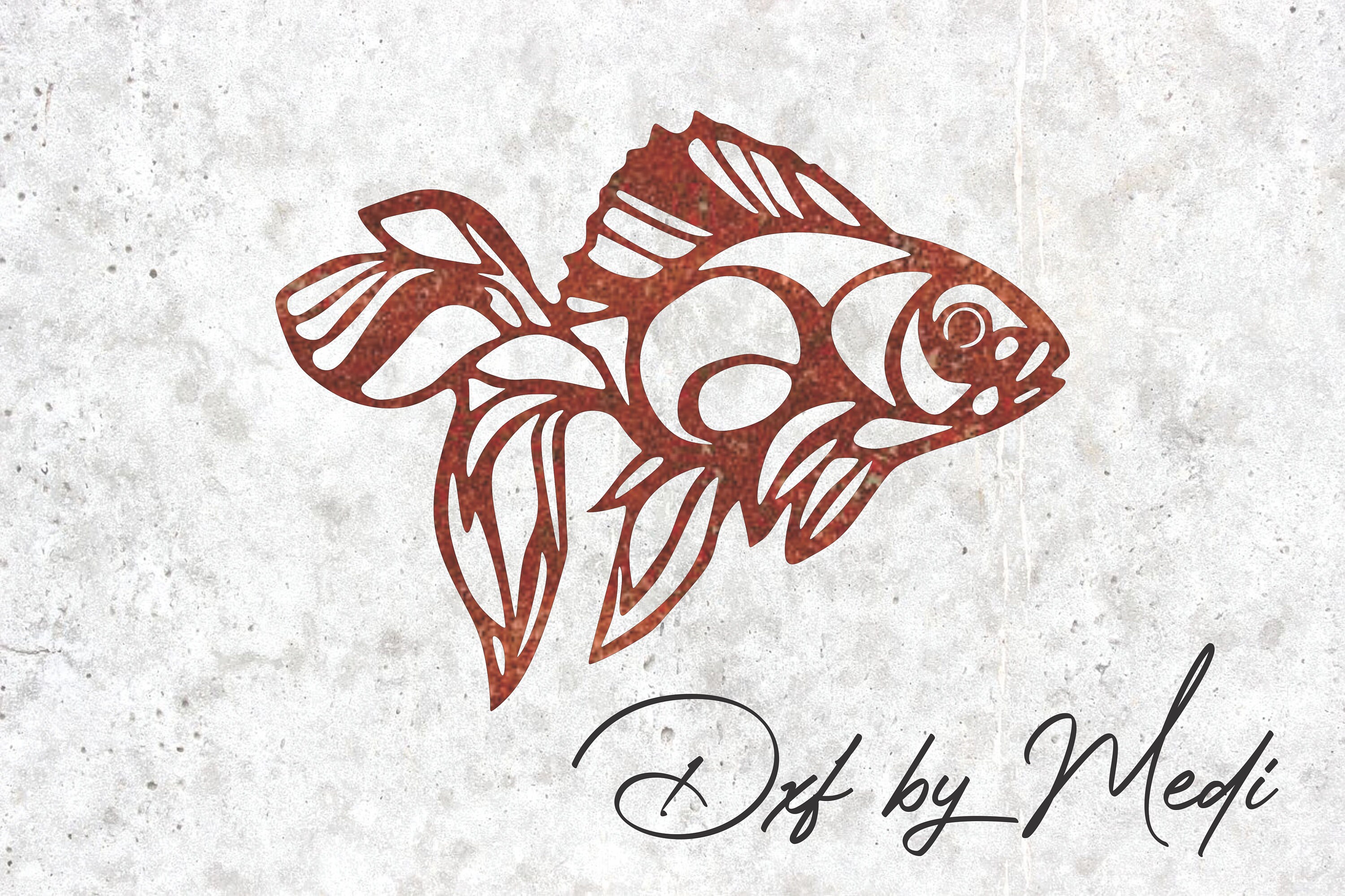 Goldfish Clipart - DXF SVG Files for Plasma Cnc Laser Waterjet Ready to ...