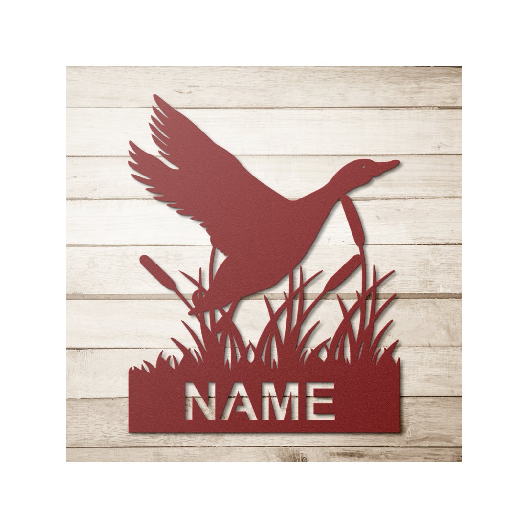 Personalized Duck Flying Metal Sign - Custom Name - 18-gauge Steel ...
