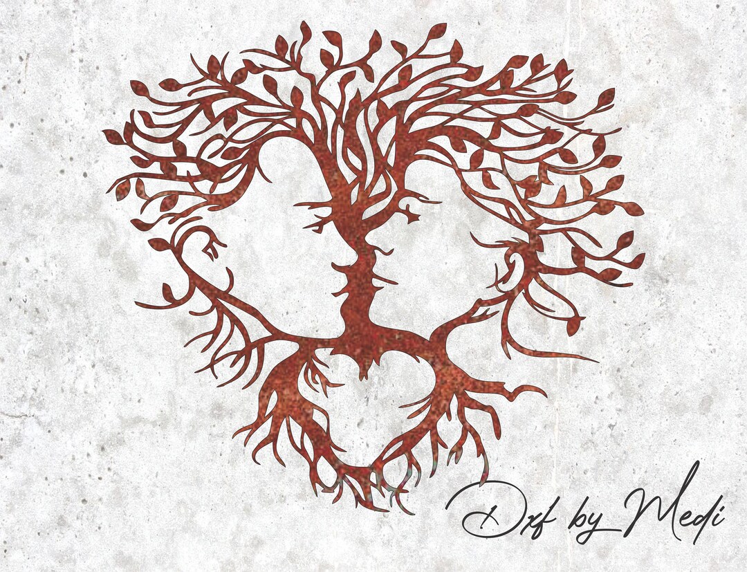 Couple Tree Wall Art - DXF SVG Files for Plasma Cnc Laser Waterjet ...