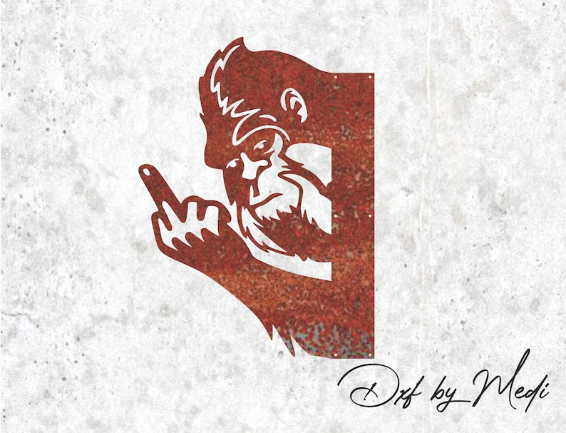 Bigfoot Middle Finger SVG: Funny Sasquatch Peeking Wall Art (digital ...