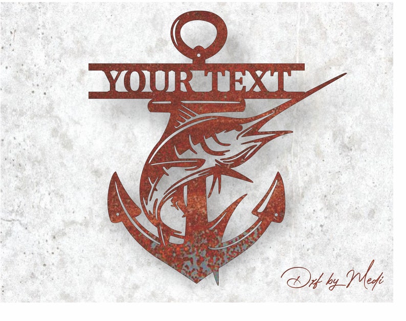 Personalized Anchor Swordfish - DXF SVG Files for Plasma Cnc Laser ...