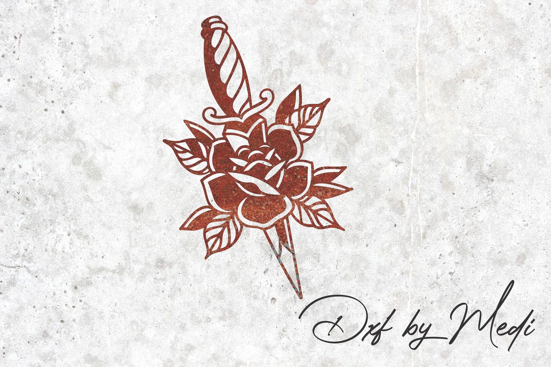 Blade Sword Rose DXF SVG Files for Plasma Cnc Laser Waterjet Ready to ...