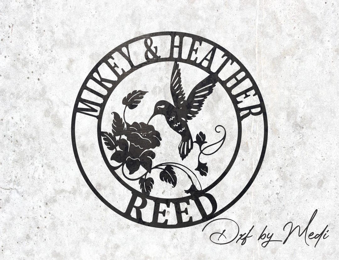 Hummingbird Sign With Personalized Name - SVG DXF Files for Plasma and ...