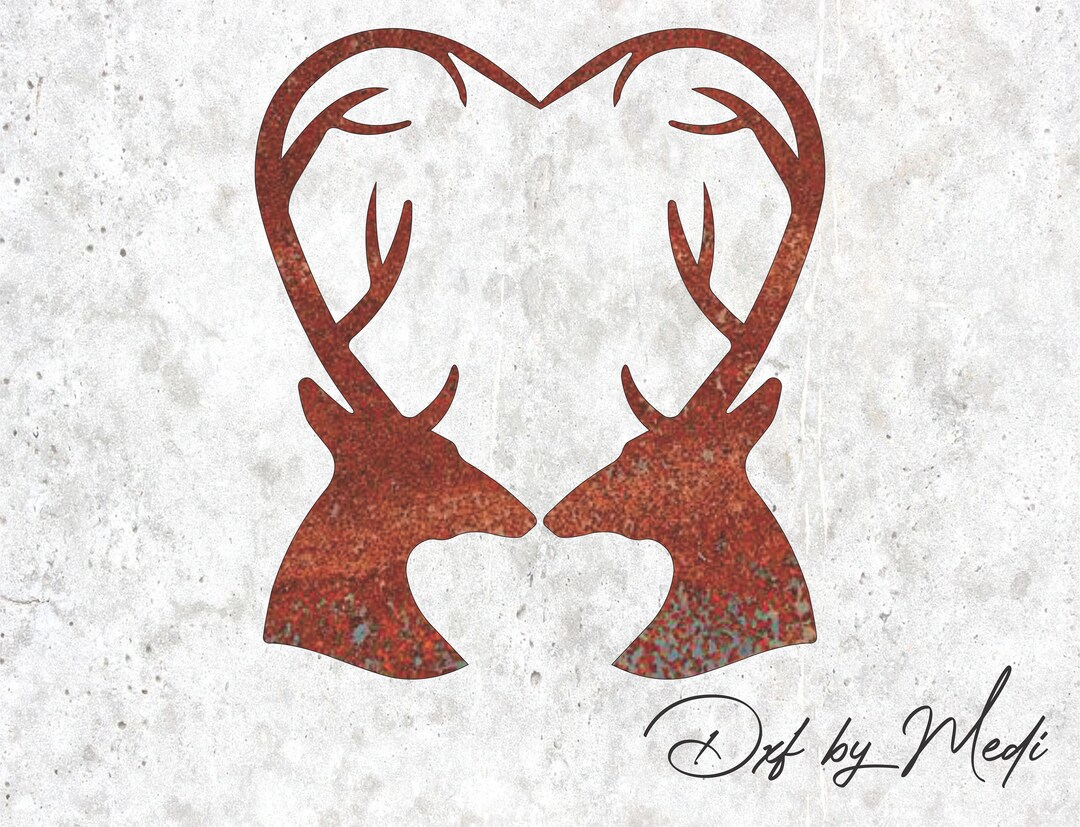 Deer Love Art - DXF SVG Files for Plasma Cnc Laser Waterjet Ready to ...