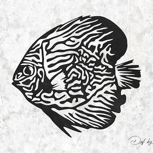Discus Fish DXF & SVG Files | Ready-to-cut for CNC, Laser, Plasma ...