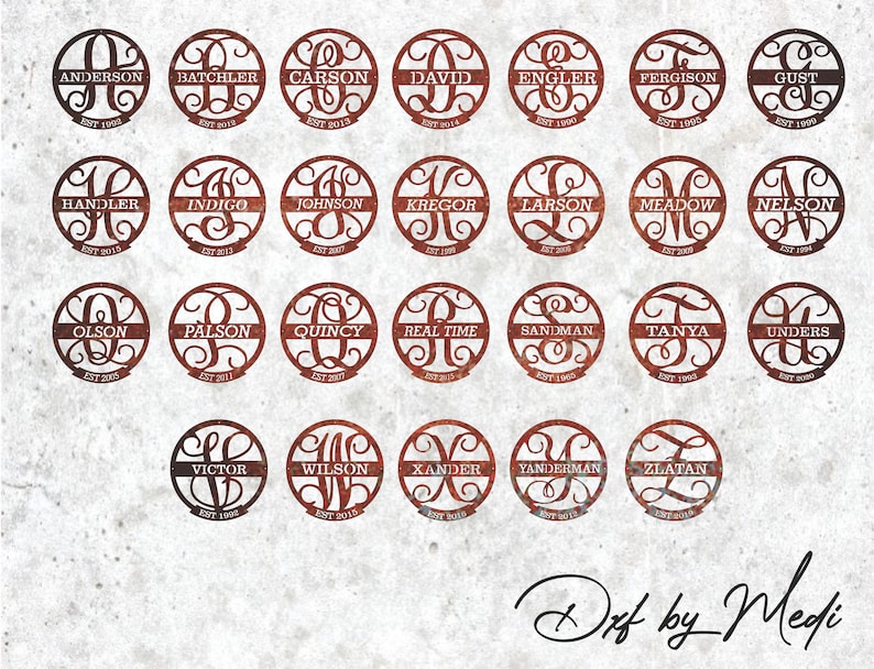 Custom Split Letter Monogram SVG - Personalized Monogram Design - A to ...