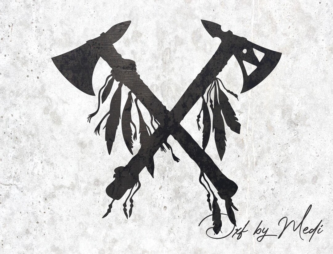 Two War Axes Old Indian Craftsmanship- Native American DXF SVG Files ...