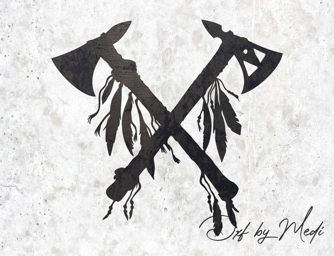 Two War Axes Old Indian Craftsmanship- Native American DXF SVG Files ...