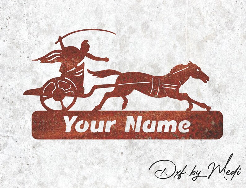 Custom Name Spartan Chariot: CNC Cutting Files (DXF, SVG) - Etsy