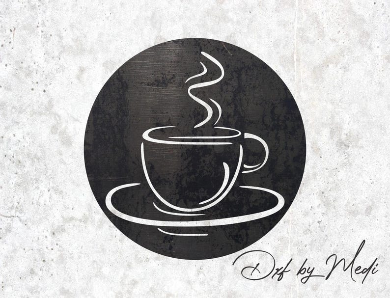 Coffee Cup Design - Ready to Cut for Laser, Plasma, CNC Machines - DXF ...