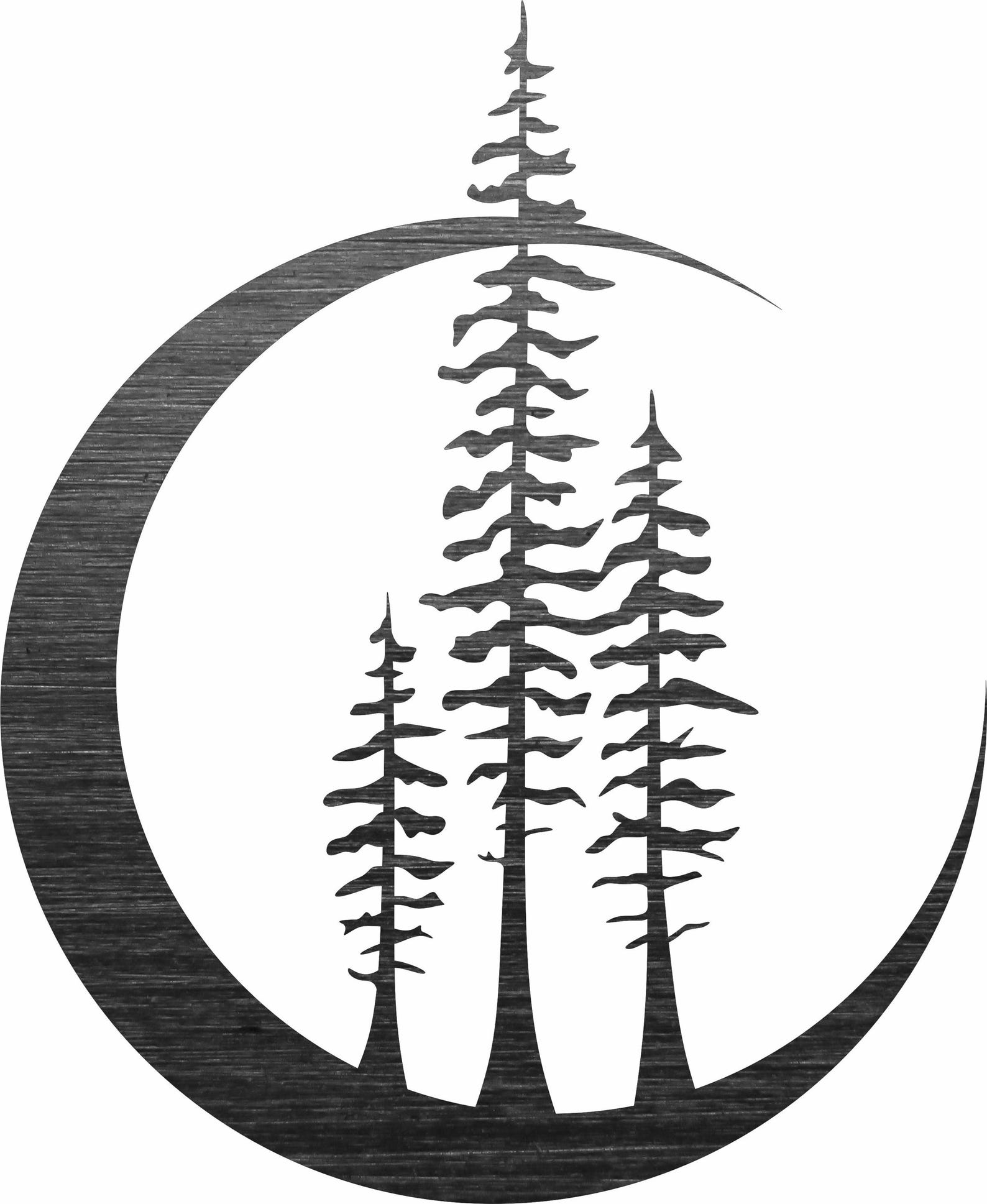 Trees With Moon - Nature-inspired SVG DXF File for Laser Cutting - Etsy