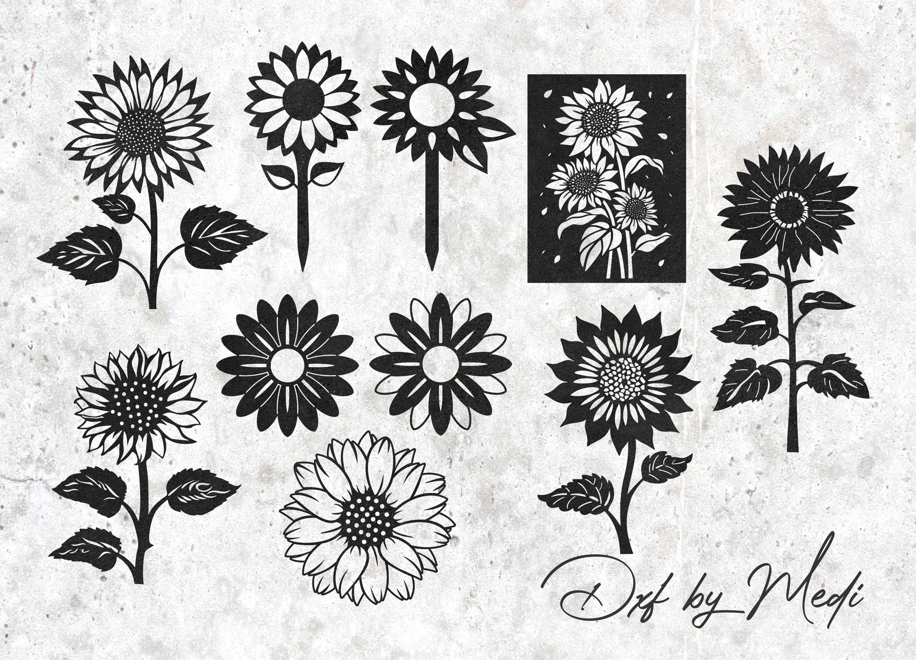Sunflowers Pack - SVG DXF Files for Plasma and Laser Cutting - Digital ...