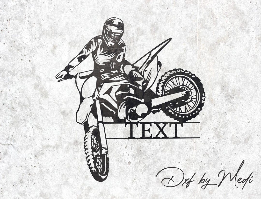 Custom Name Motocross Silhouette - SVG DXF Files for Laser Cutting - Etsy